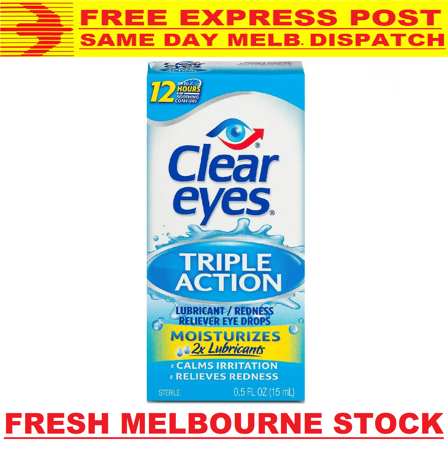 Clear Eyes Lubricants Maximum Triple Action Redness Relief Eye Drops 1 ...