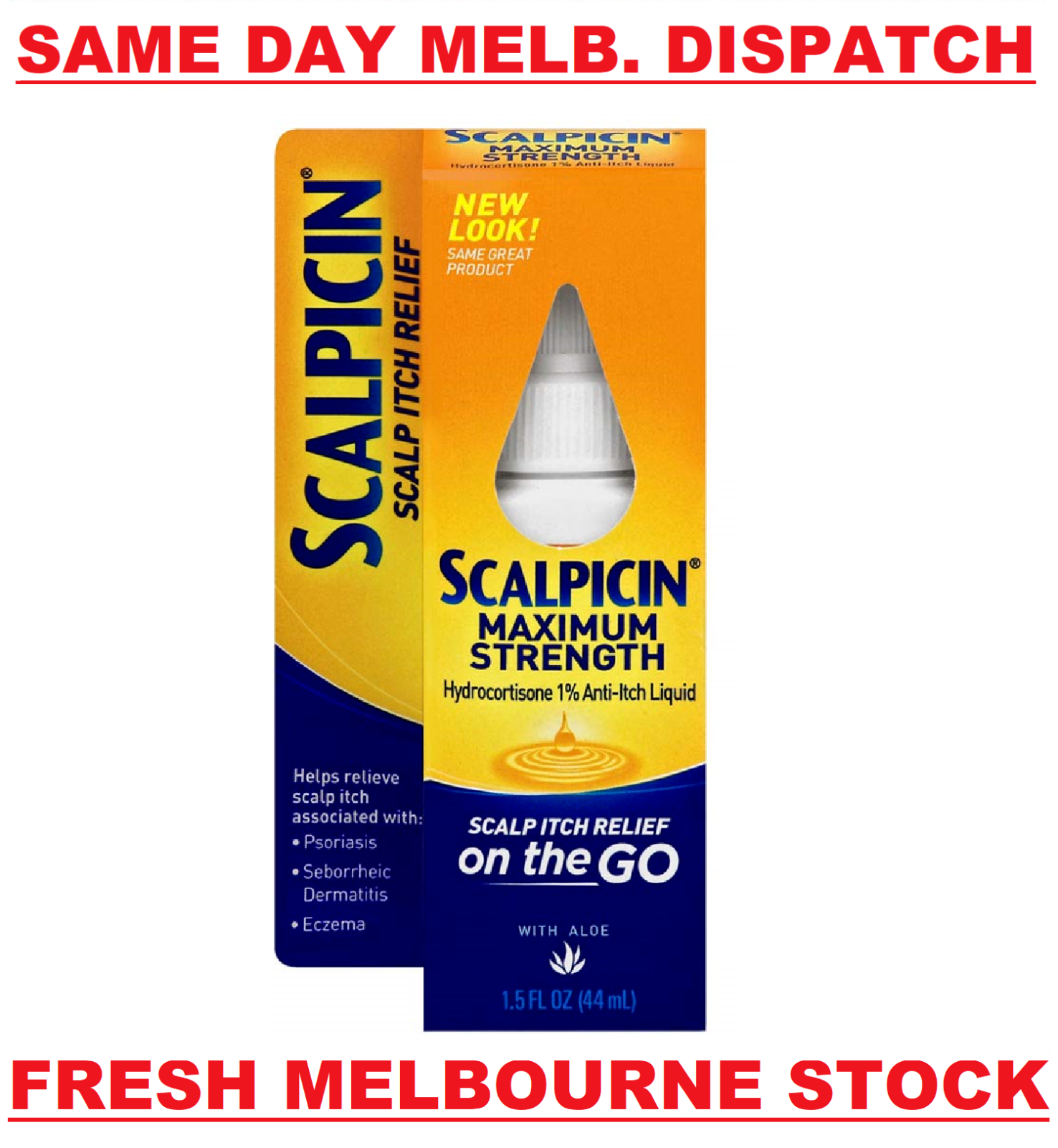 SCALPICIN Scalp Anti Itch Relief Liquid 1% Hydrocortizone Eczema Derma ...