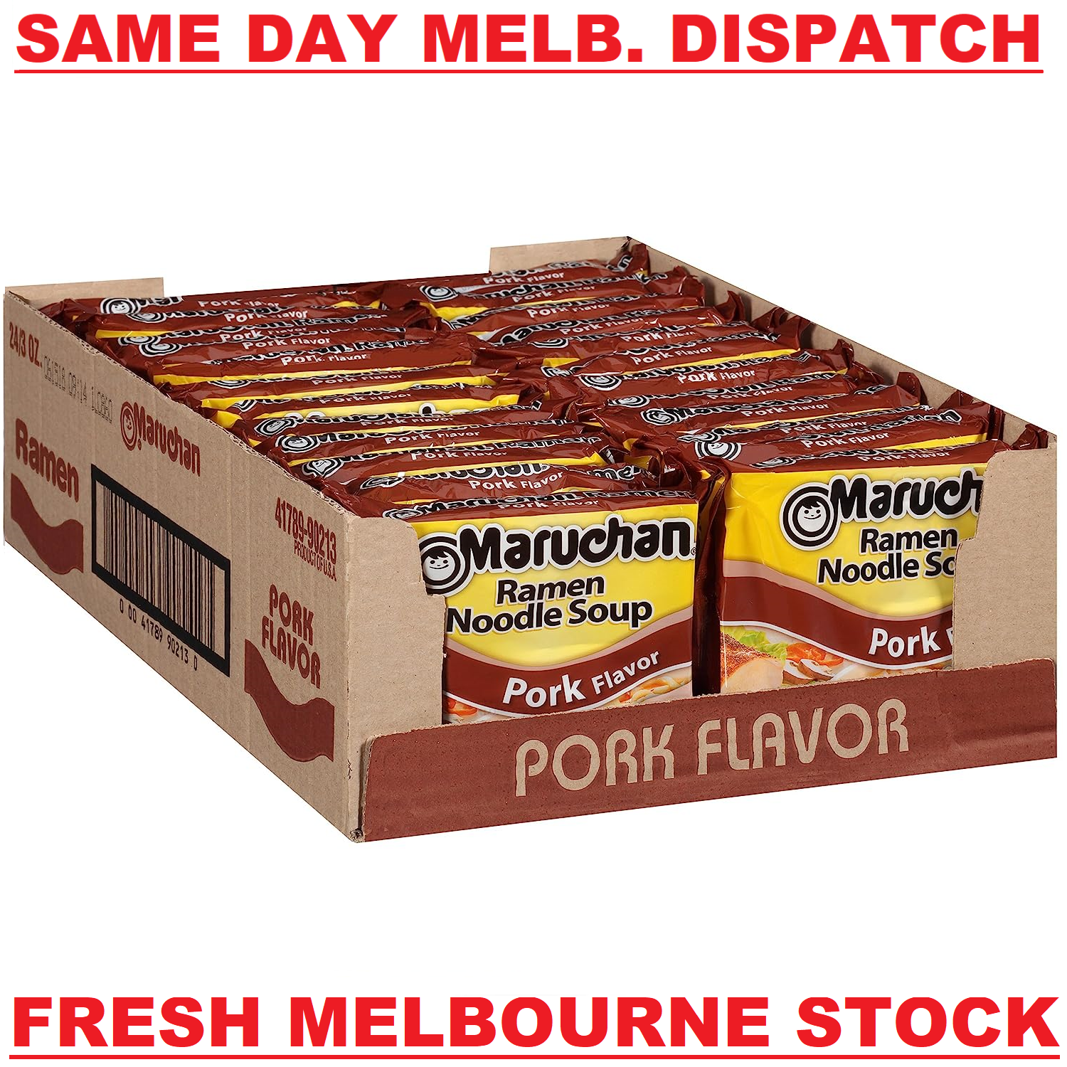 Maruchan Ramen Instant Noodles Soup - Pork Flavour - 1 Box (24 Packets ...