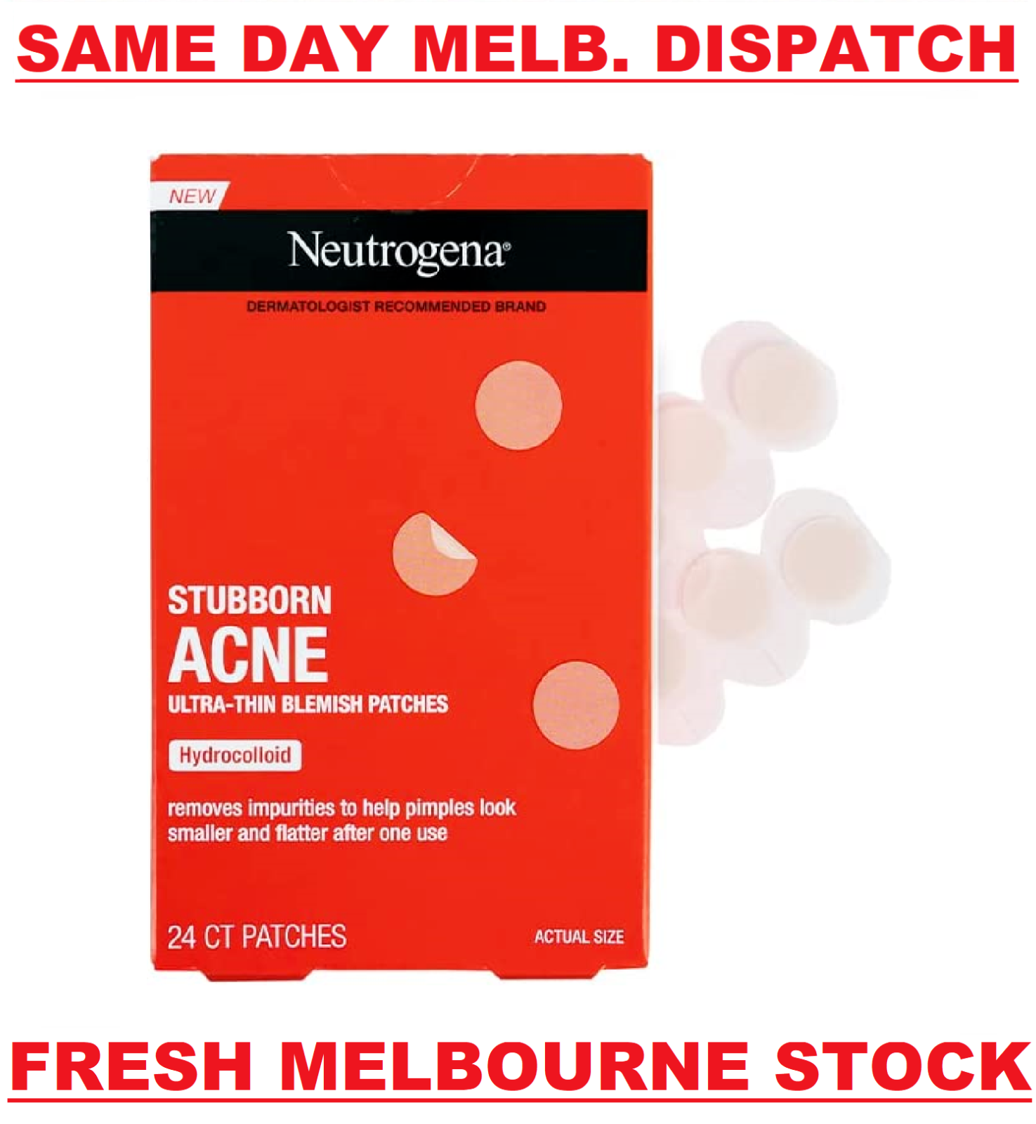 Neutrogena Stubborn Acne Ultra Thin Hydrocolloid Blemish Pimple Patche ...