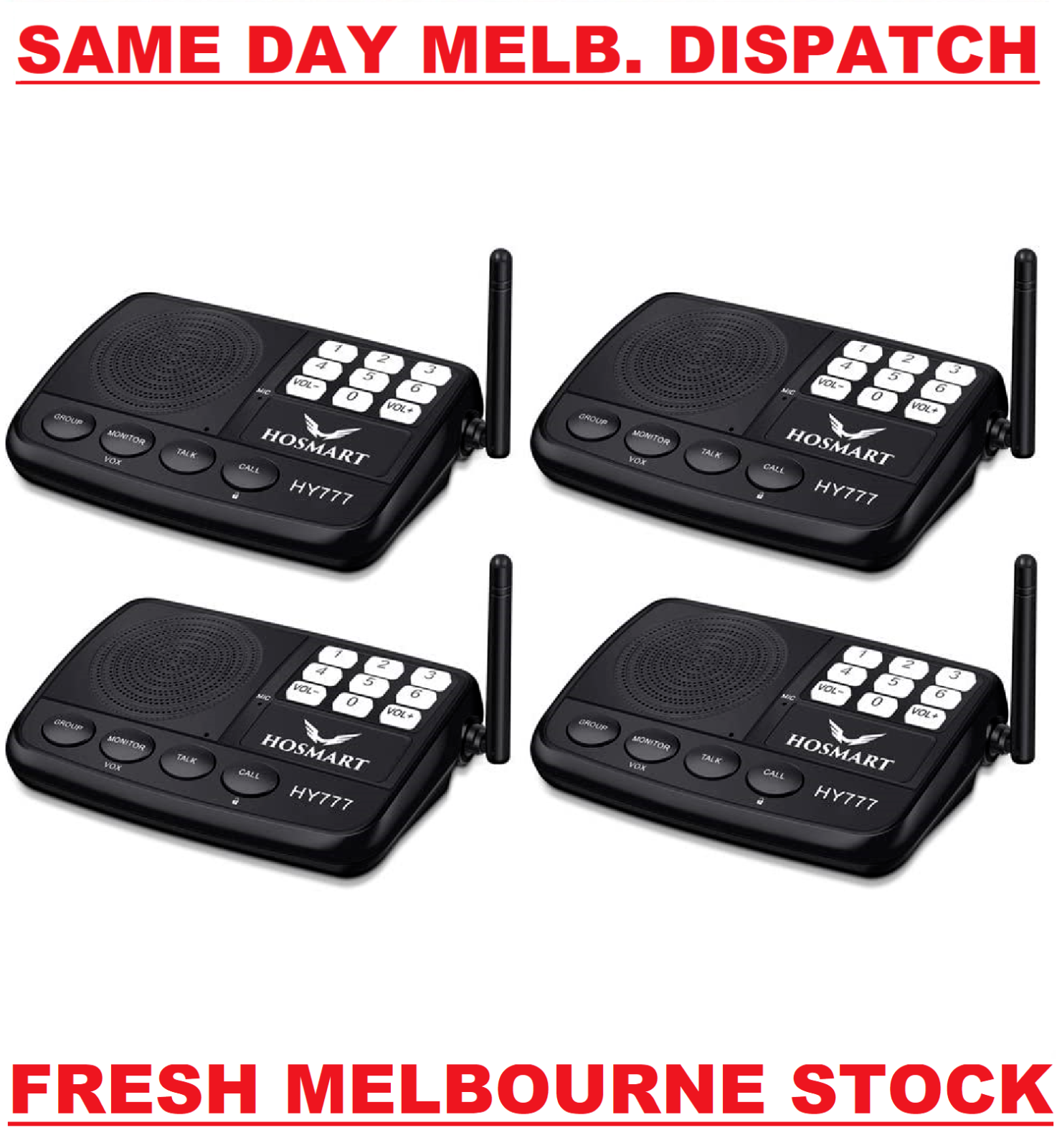 Hosmart Wireless Intercom System 1/2 Mile Long Range 7Channel Security ...