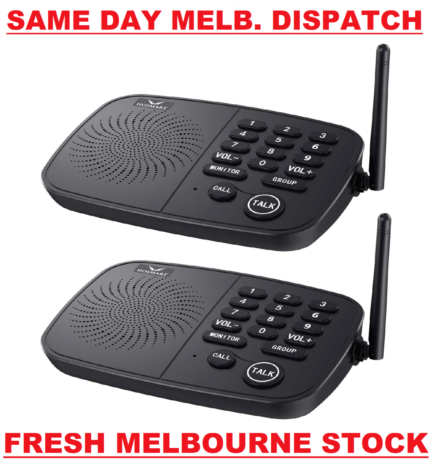 Hosmart Wireless Intercom System 1/2 Mile Long Range 10-Channel 2 Stat ...