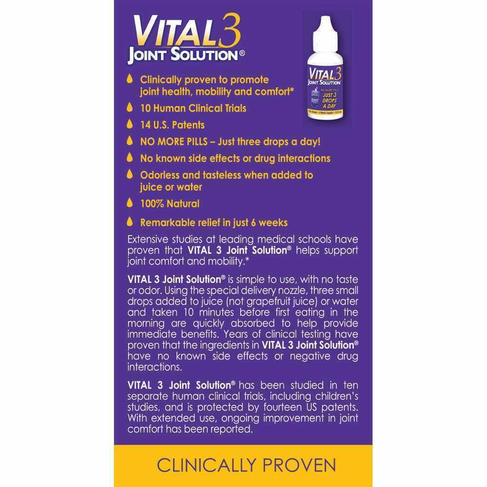 Vital 3 Joint Solution - TRIPLE PACK 126 Doses - TYPE 2 COLLAGEN Joint ...