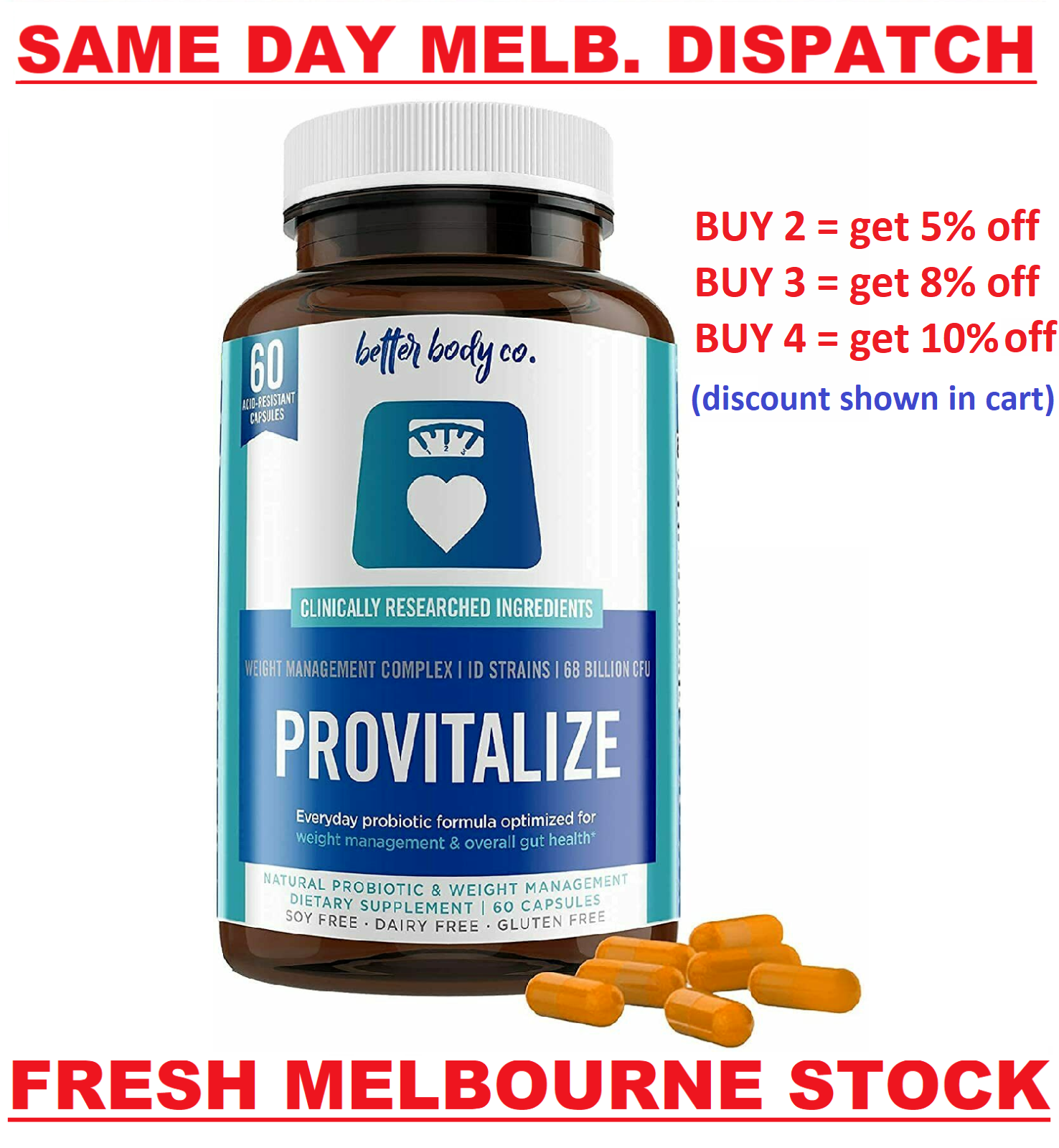 Official Provitalize Australia | 60 Capsules | Probiotic Menopause Sup ...